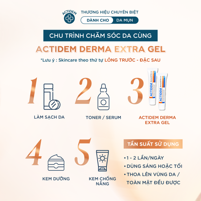 Gel trị mụn mờ thâm Actidem Derma Extra Gel • Hello Bacsi